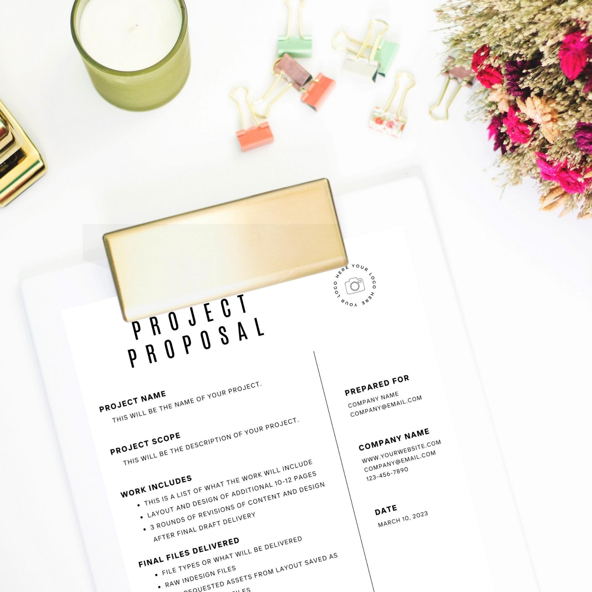 Navy Blue Minimal Proposal Template | Professional Simple Work Bid ...