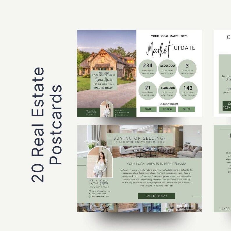 Real Estate Postcards Template Canva Realtor Postcard Bundle - Etsy