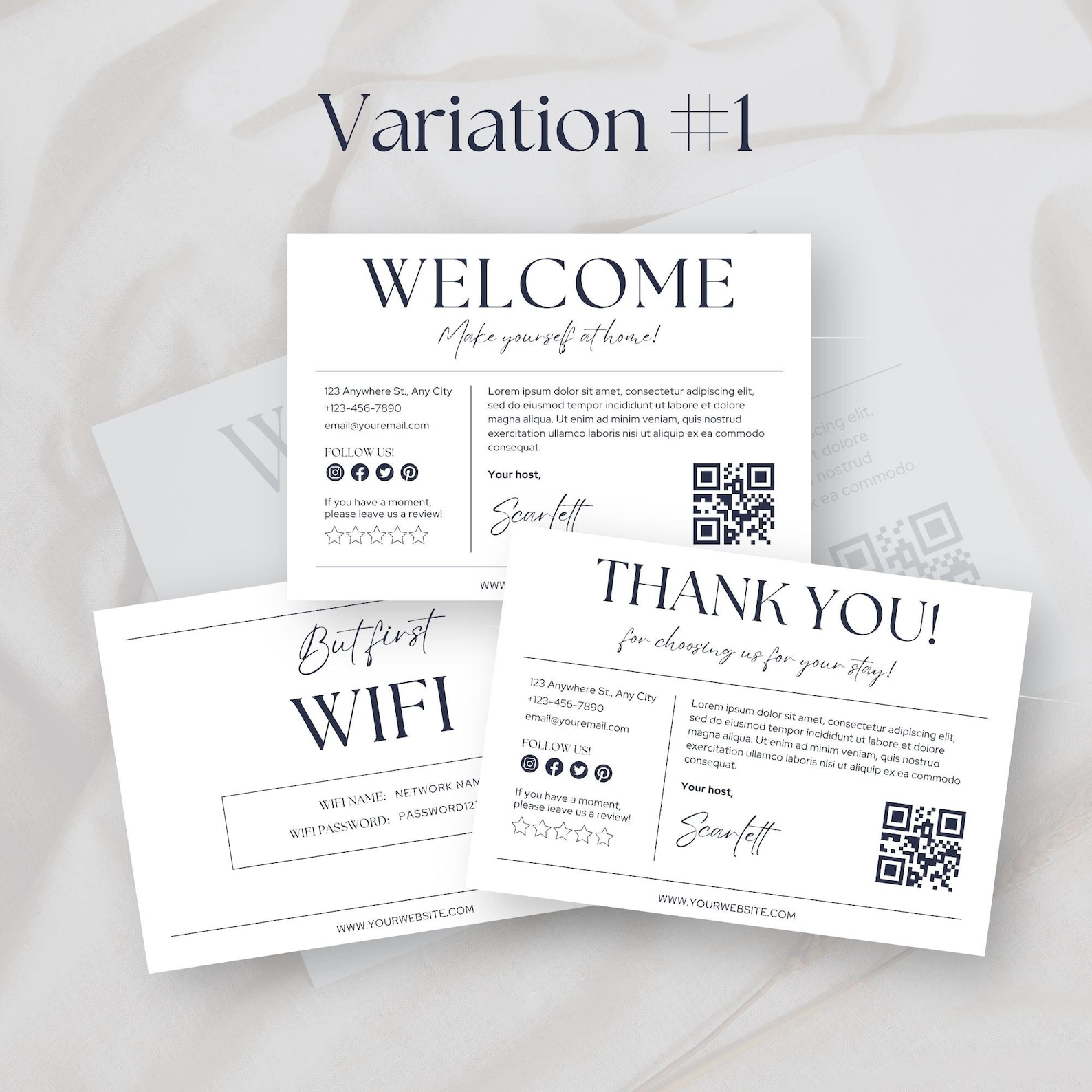 Airbnb Welcome Card With Canva, VRBO Host Hello, Editable Rental ...