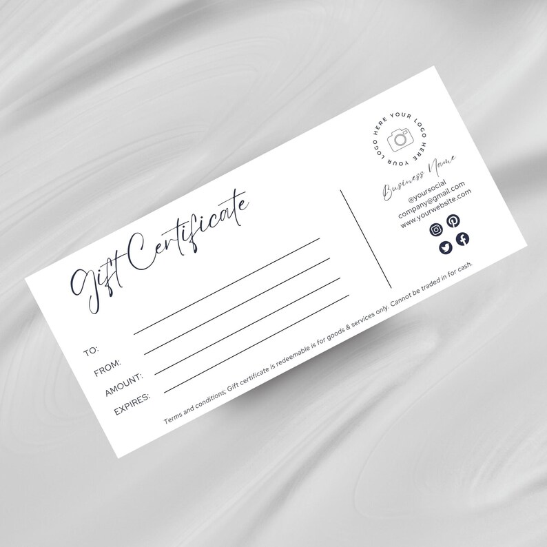 Small Business Gift Certificate Template, Editable Gift Certificate ...