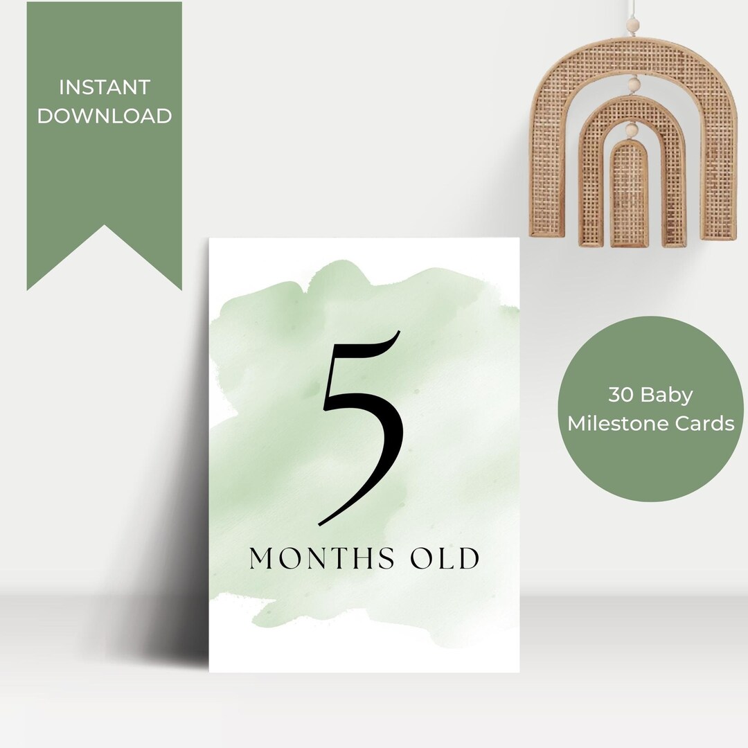 Baby Milestone Cards Printable Baby Milestone Card Baby Boy Milestone ...