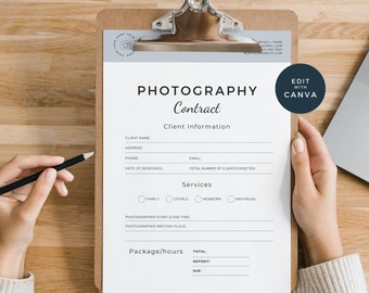 Photography Client Contract Template, Editable Client Agreement for ...