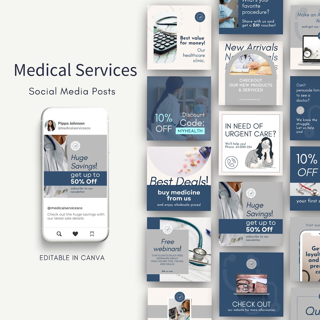 Medical Instagram Templates, Healthcare Social Media, Medicine Doctor ...