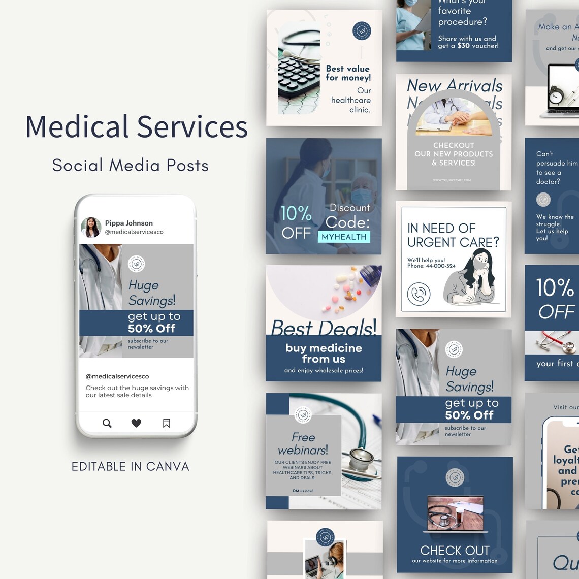 Medical Instagram Templates, Healthcare Social Media, Medicine Doctor ...