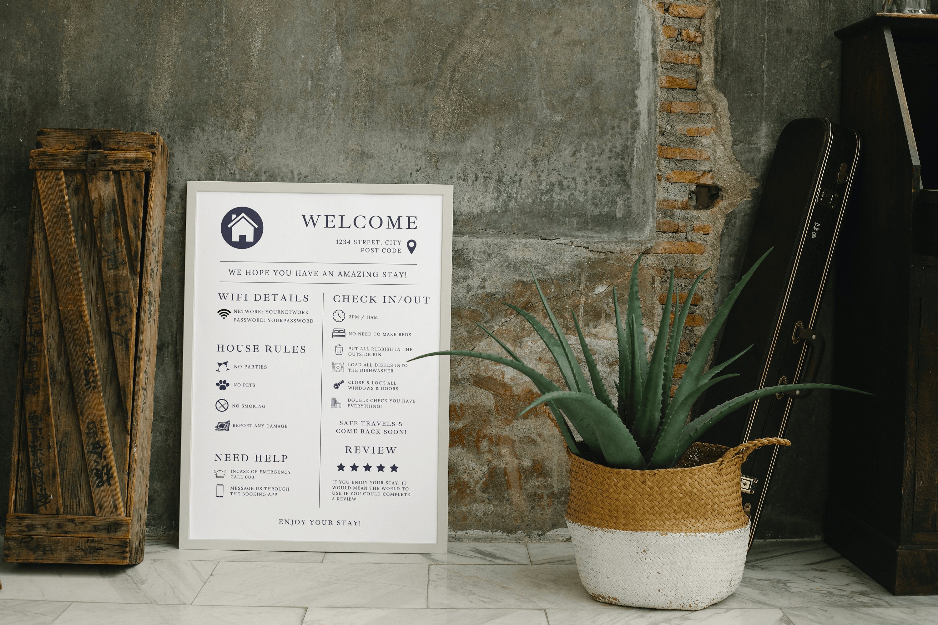 Welcome Sign for Airbnb Hosts, Vacation Rental Printable, Guest Arrival ...