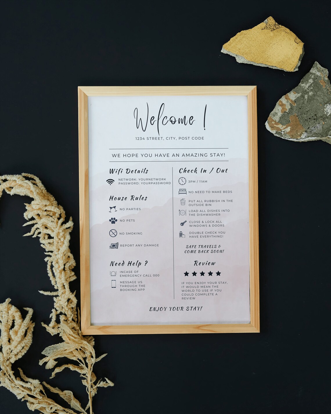 Welcome Sign for Airbnb Hosts, Vacation Rental Printable, Guest Arrival ...
