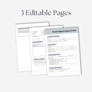 Travel Inquiry Template for Agents | Travel Inquiry Form | Travel Agent ...