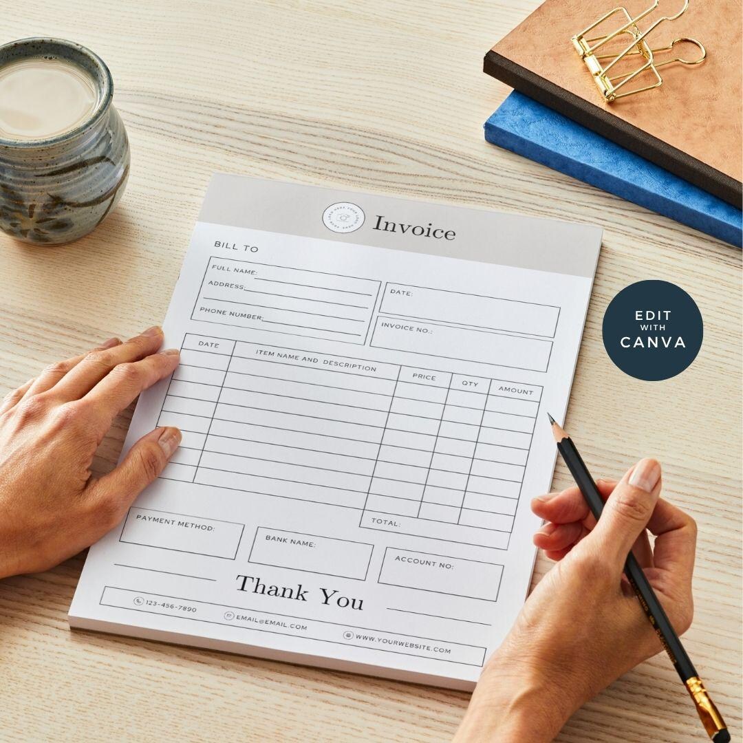 Editable Invoice Template | Canva Custom Order Form (US Letter ...