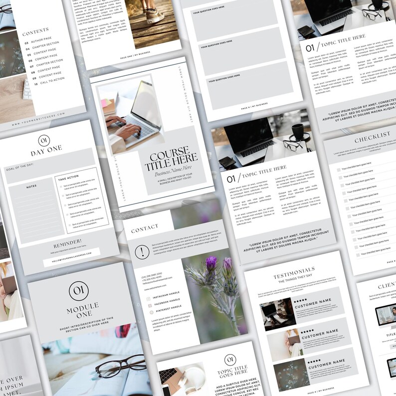 Workbook Template Canva Coaches, Editable Ebook, Printable Work Book ...