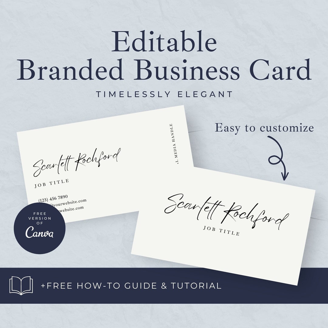 Editable Business Card Canva Instant Download Print Yourself Contact ...