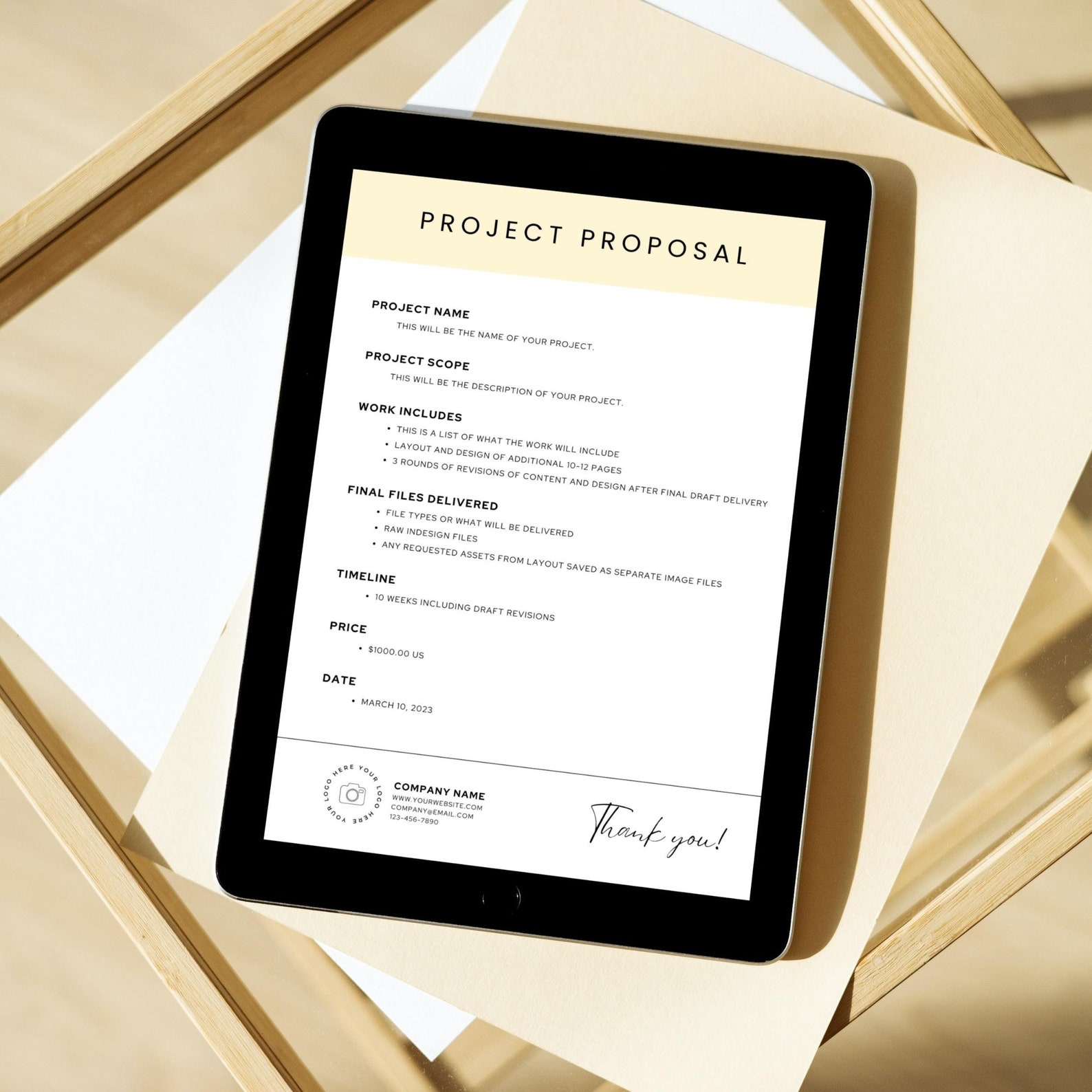 Minimal Proposal Template | Professional, Simple Work Bid | Client ...