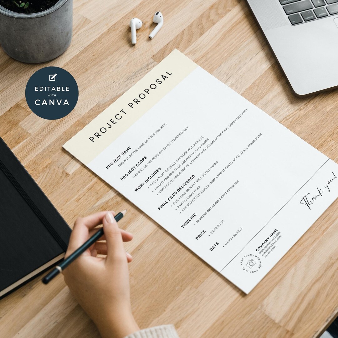 Minimal Proposal Template | Professional Simple Work Bid | Client Brief ...