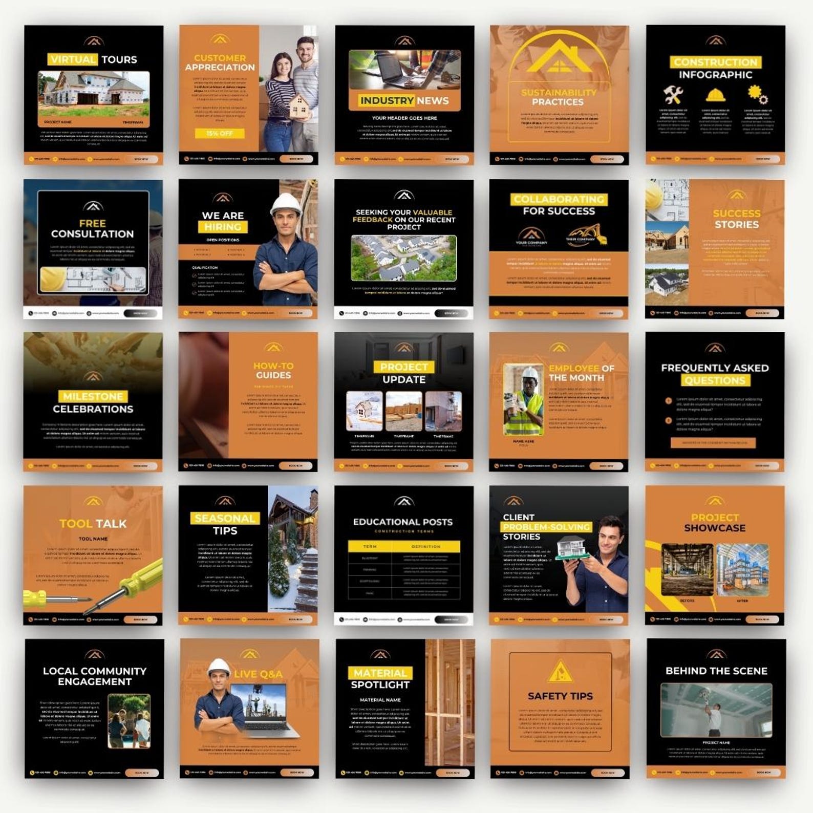 Construction Social Media Posts, Construction Instagram Posts, Construction Social Media Ideas ...