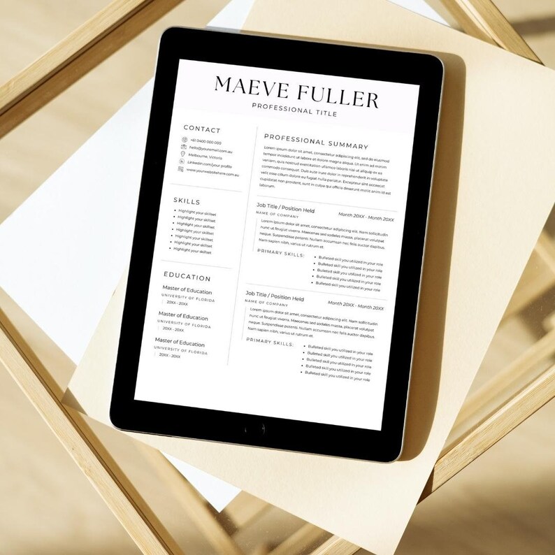 Minimal Resume Template Pack, CV Templates Canva, 2 Page, Creative ...