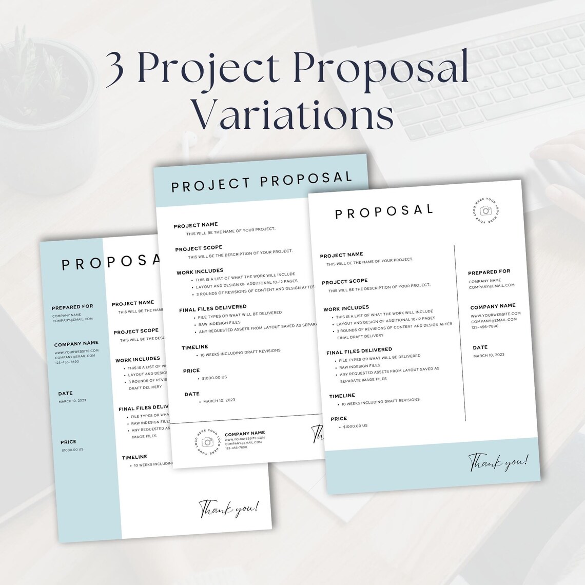 Project Plan Proposal Template | Creative Project Quote | Elegant Work ...