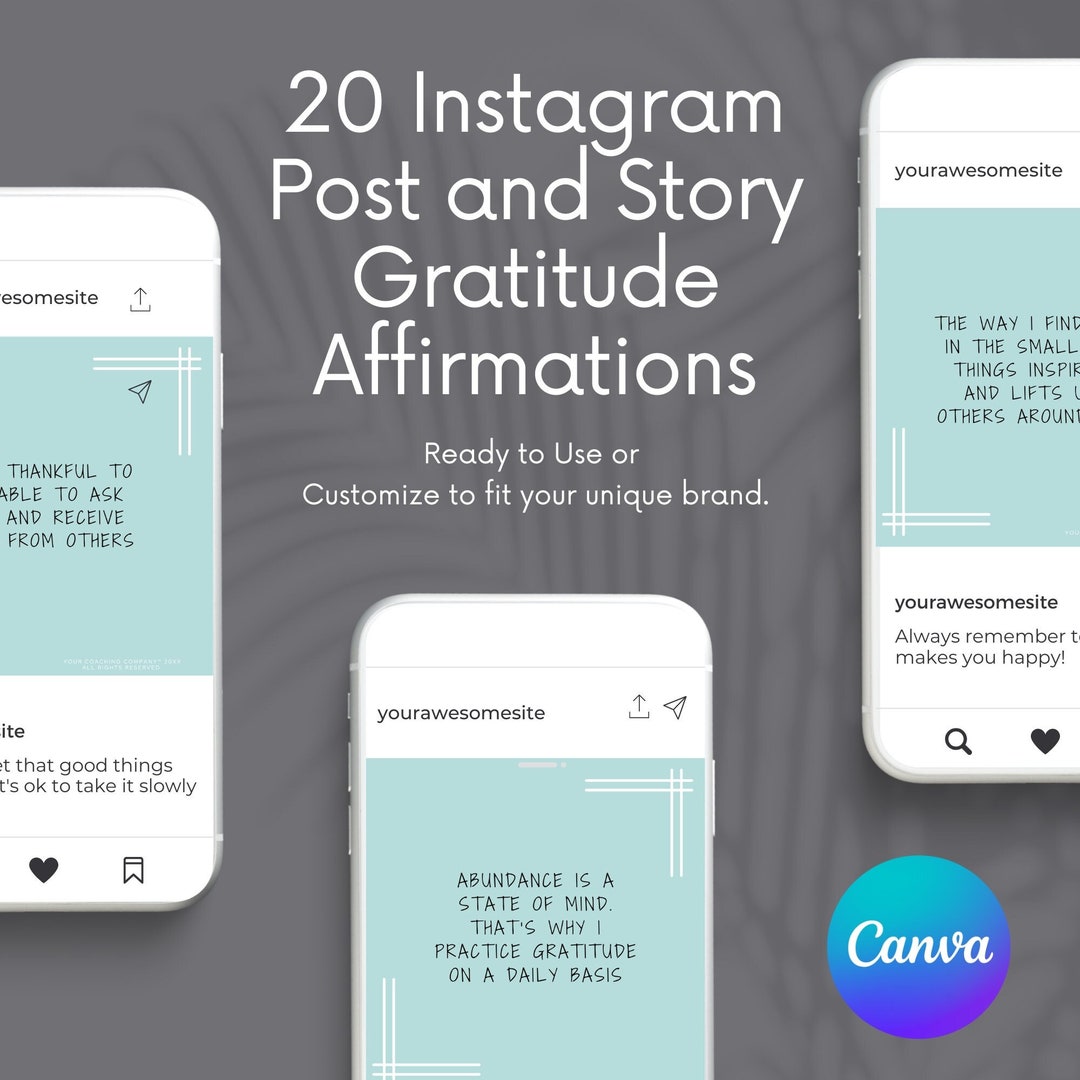 Instagram Inspirational Quote Pack, INSTANT DOWNLOAD, 20 Editable ...