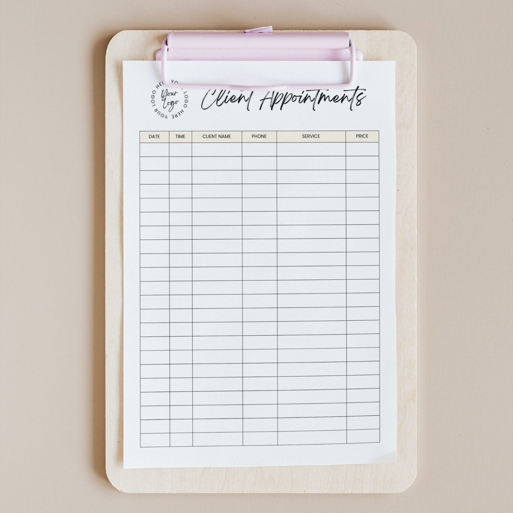 Salon Client Appointment Tracker | Service Record Sheet | Printable ...