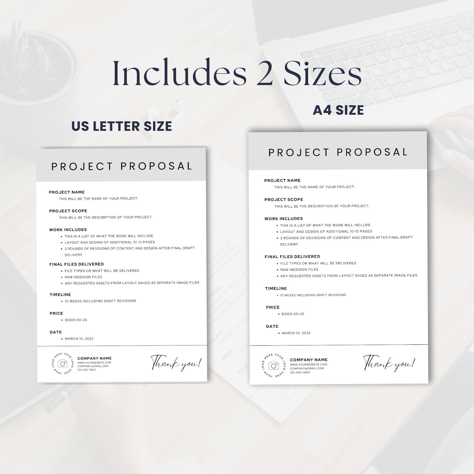 Minimal Proposal Template | Professional Simple Work Bid | Client Brief ...