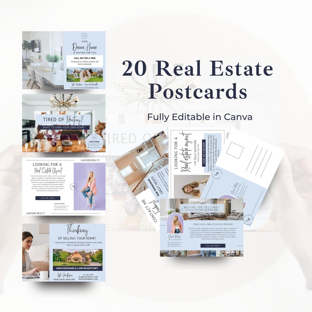 Real Estate Postcards Template Canva Realtor Postcard Bundle - Etsy