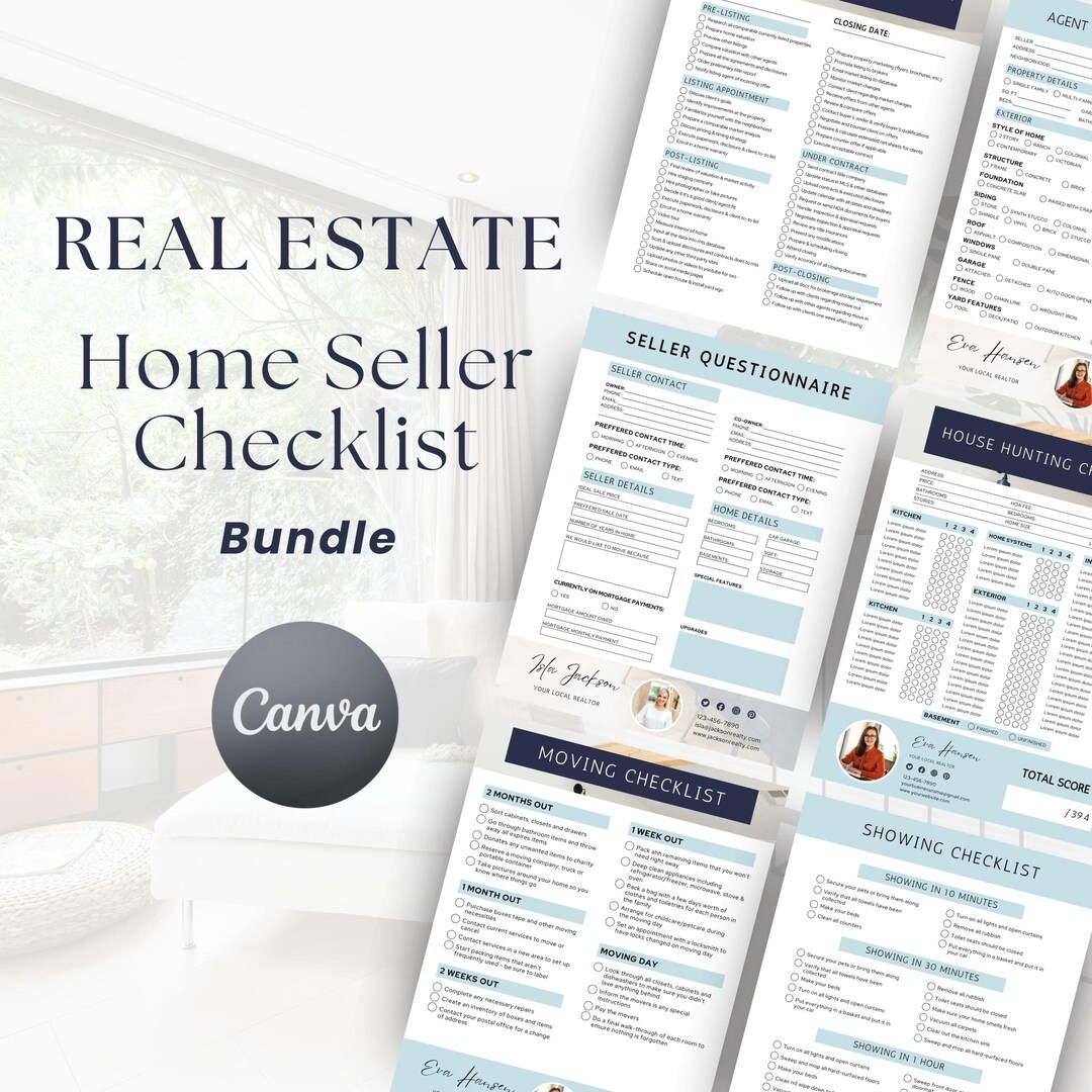 Home Selling Process Checklist, Real Estate Template, Canva Realtor ...