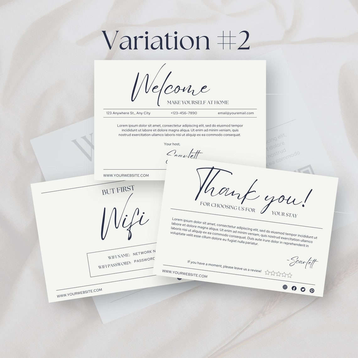 Airbnb Welcome Card With Canva, VRBO Host Hello, Editable Rental ...