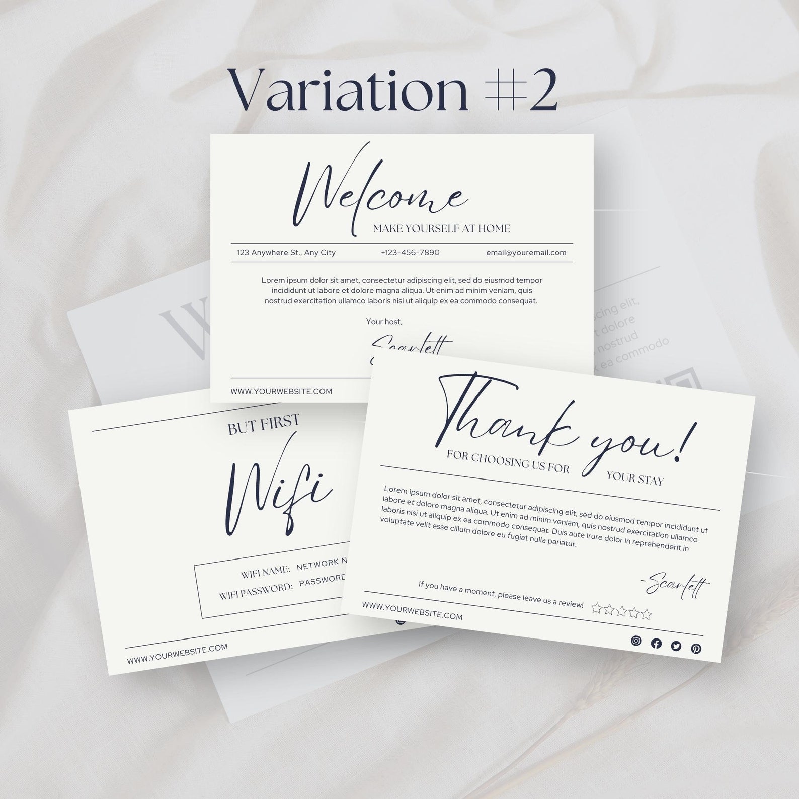 Airbnb Welcome Card With Canva, VRBO Host Hello, Editable Rental ...