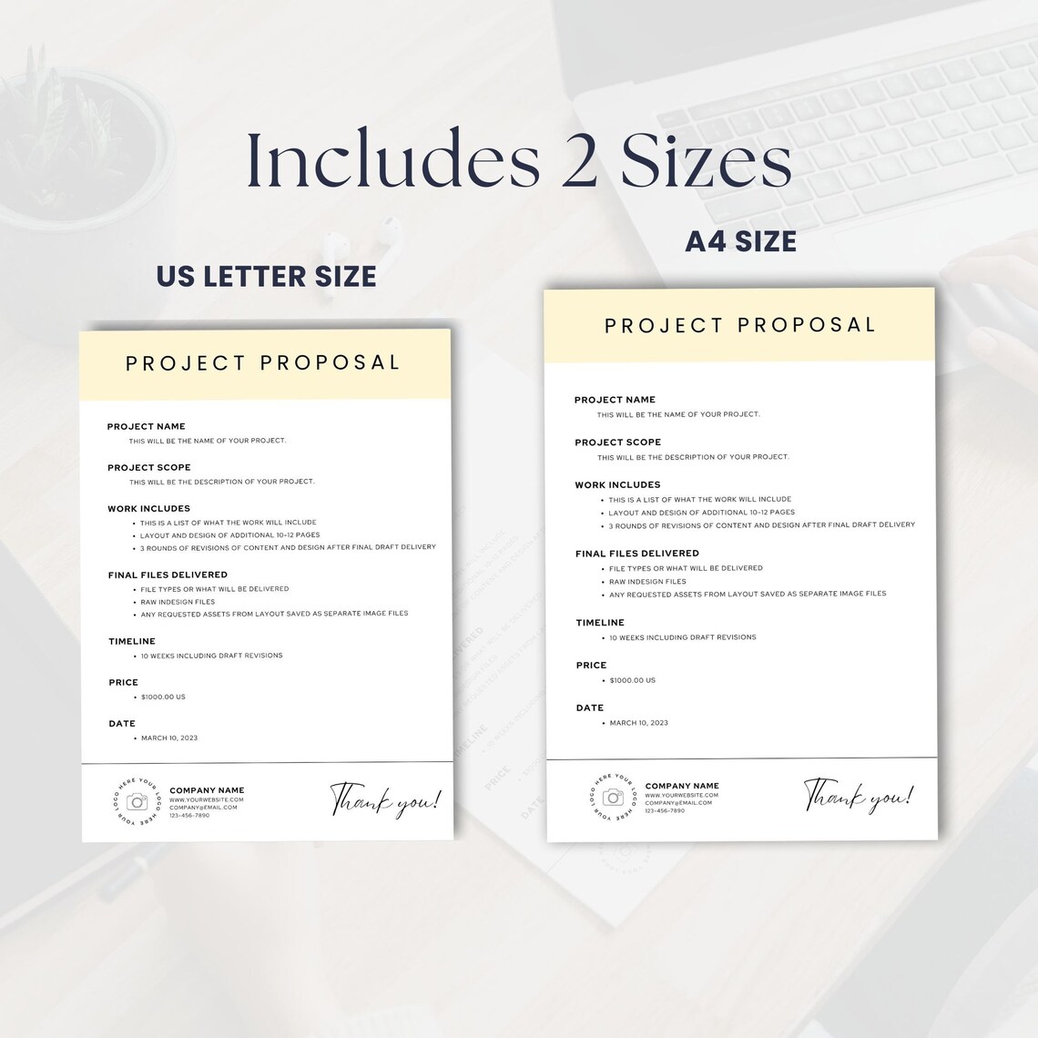 Minimal Proposal Template | Professional, Simple Work Bid | Client ...