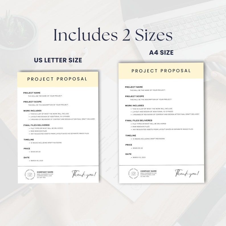 Minimal Proposal Template | Professional, Simple Work Bid | Client ...