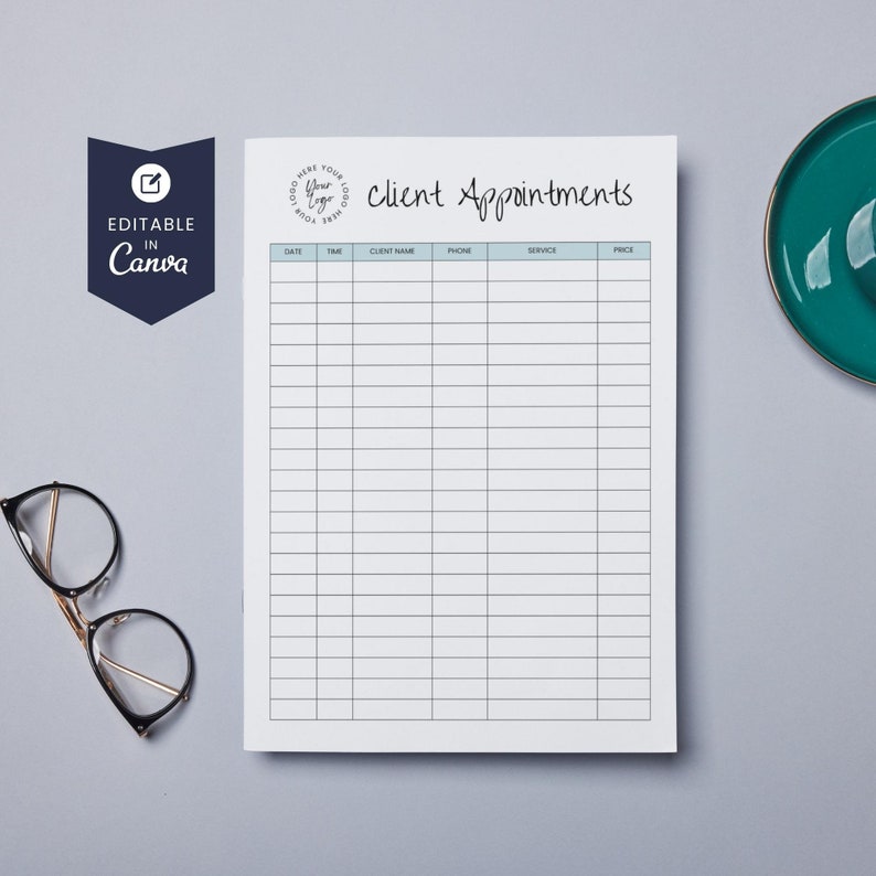 Salon Appointment Tracker Client Service Record Sheet - Etsy