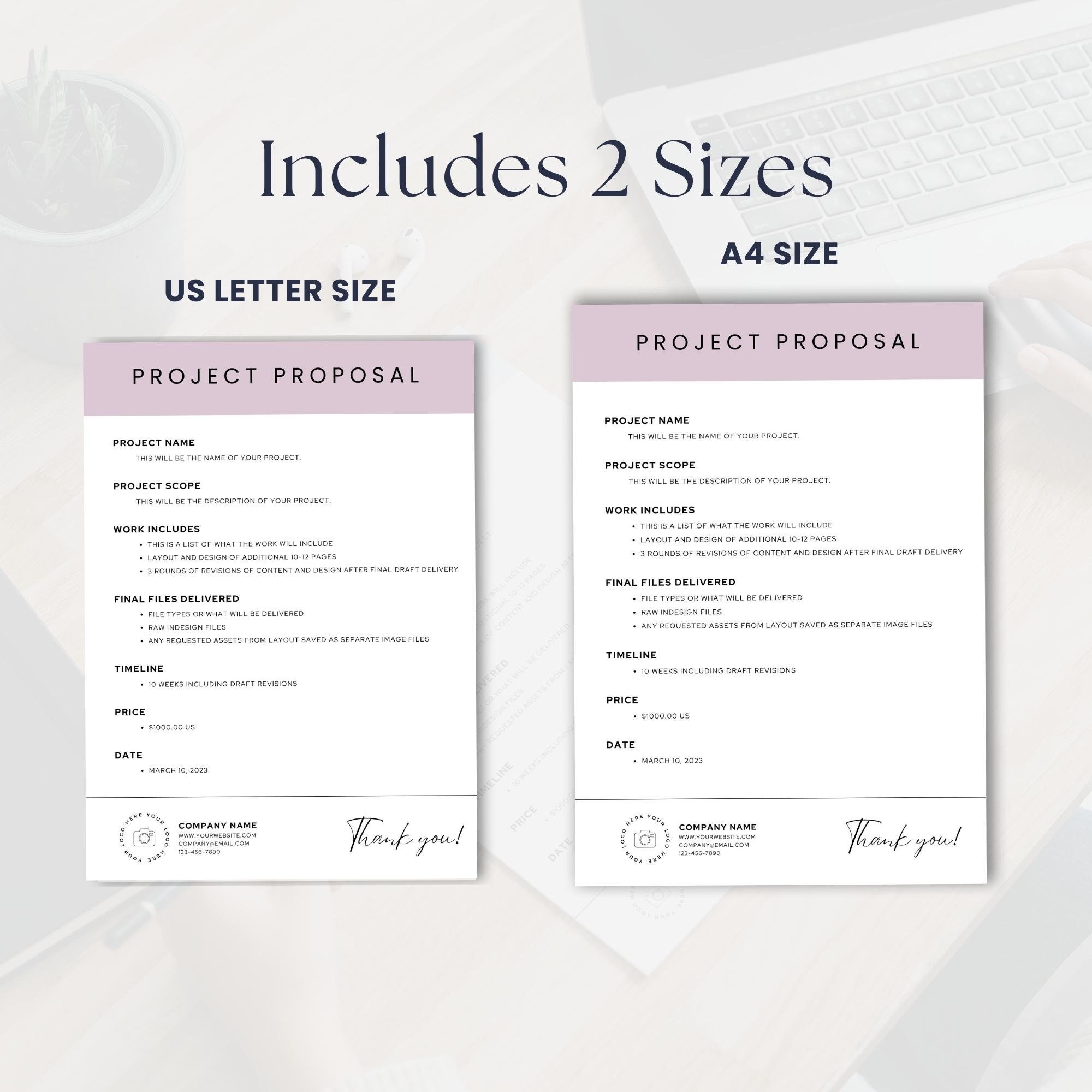 Pink Minimal Proposal Template, Professional Simple Work Bid, Client ...