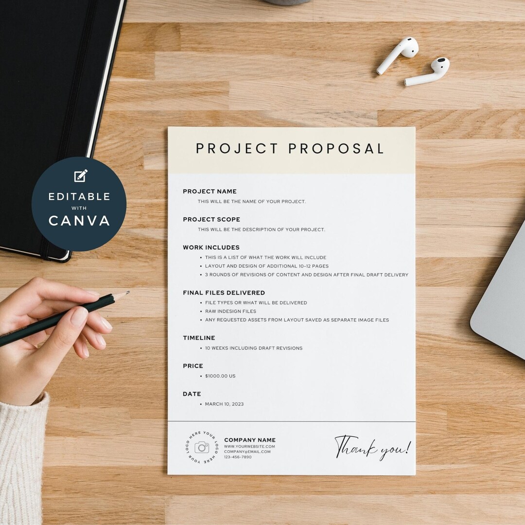 Minimal Proposal Template | Professional Simple Work Bid | Client Brief ...