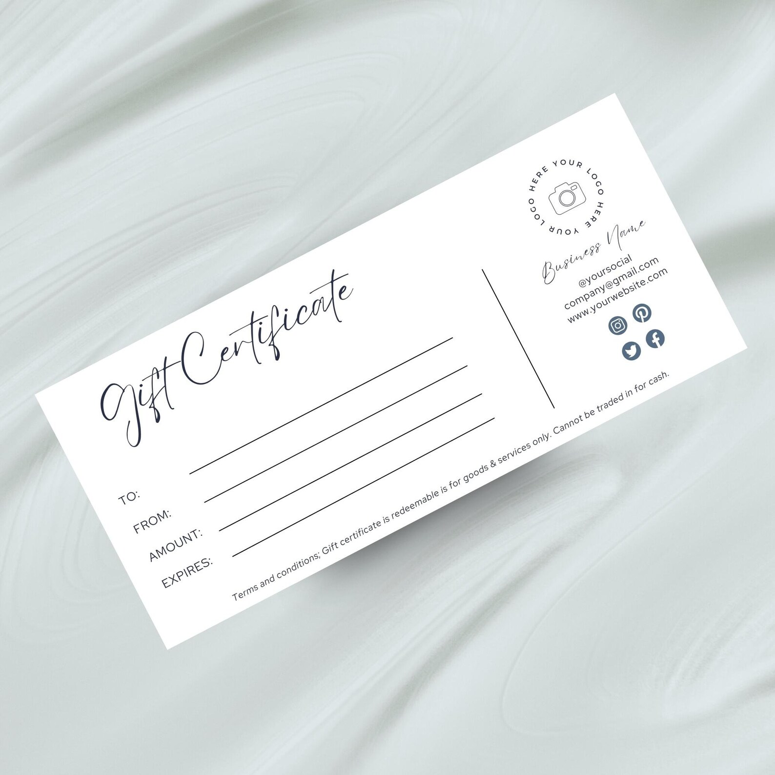 Small Business Gift Certificate Template, Editable Gift Certificate ...