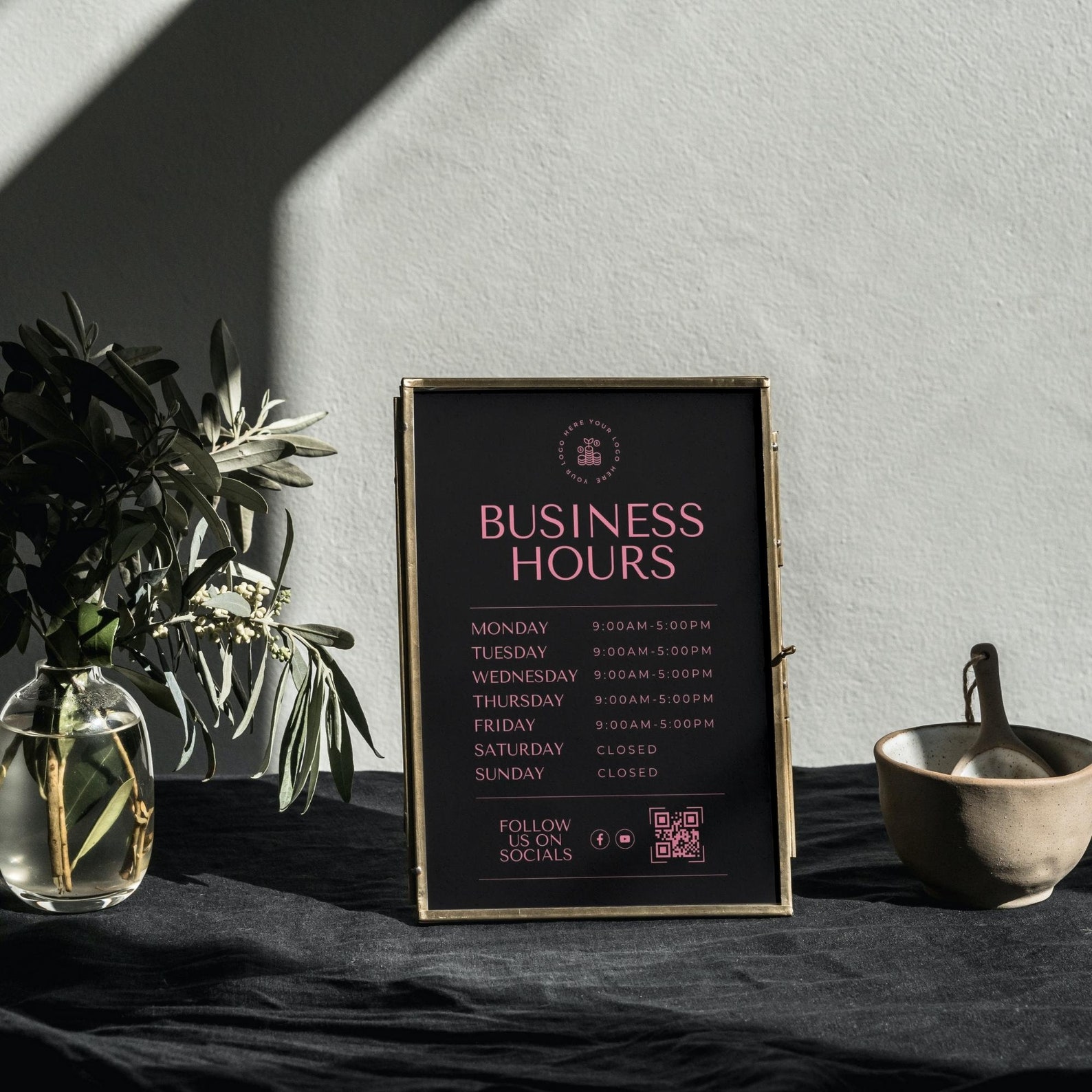 Opening Hours Sign Editable Printable Template | Store Times | Hours of ...