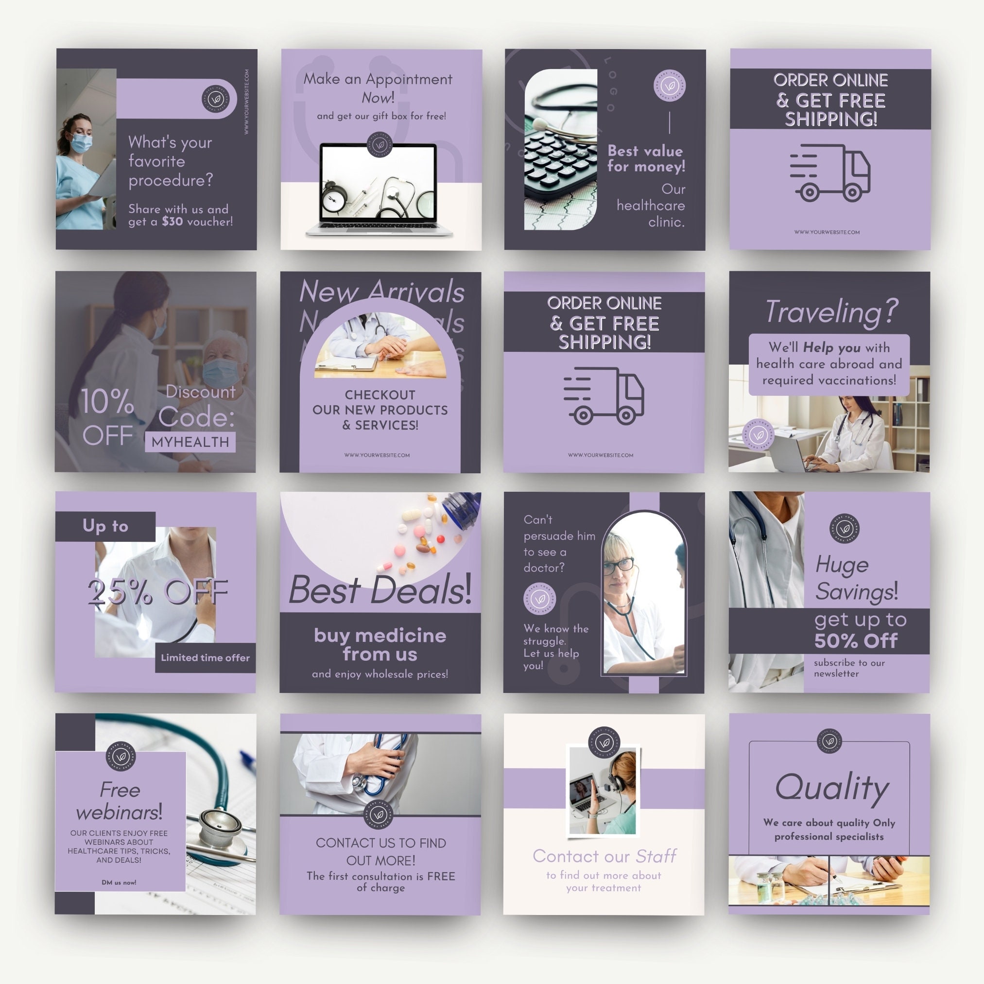Medical Instagram Templates, Healthcare Social Media, Medicine Doctor ...