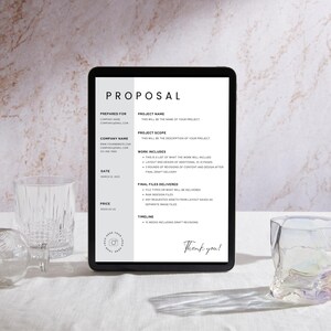 Minimal Proposal Template | Professional Simple Work Bid | Client Brief ...