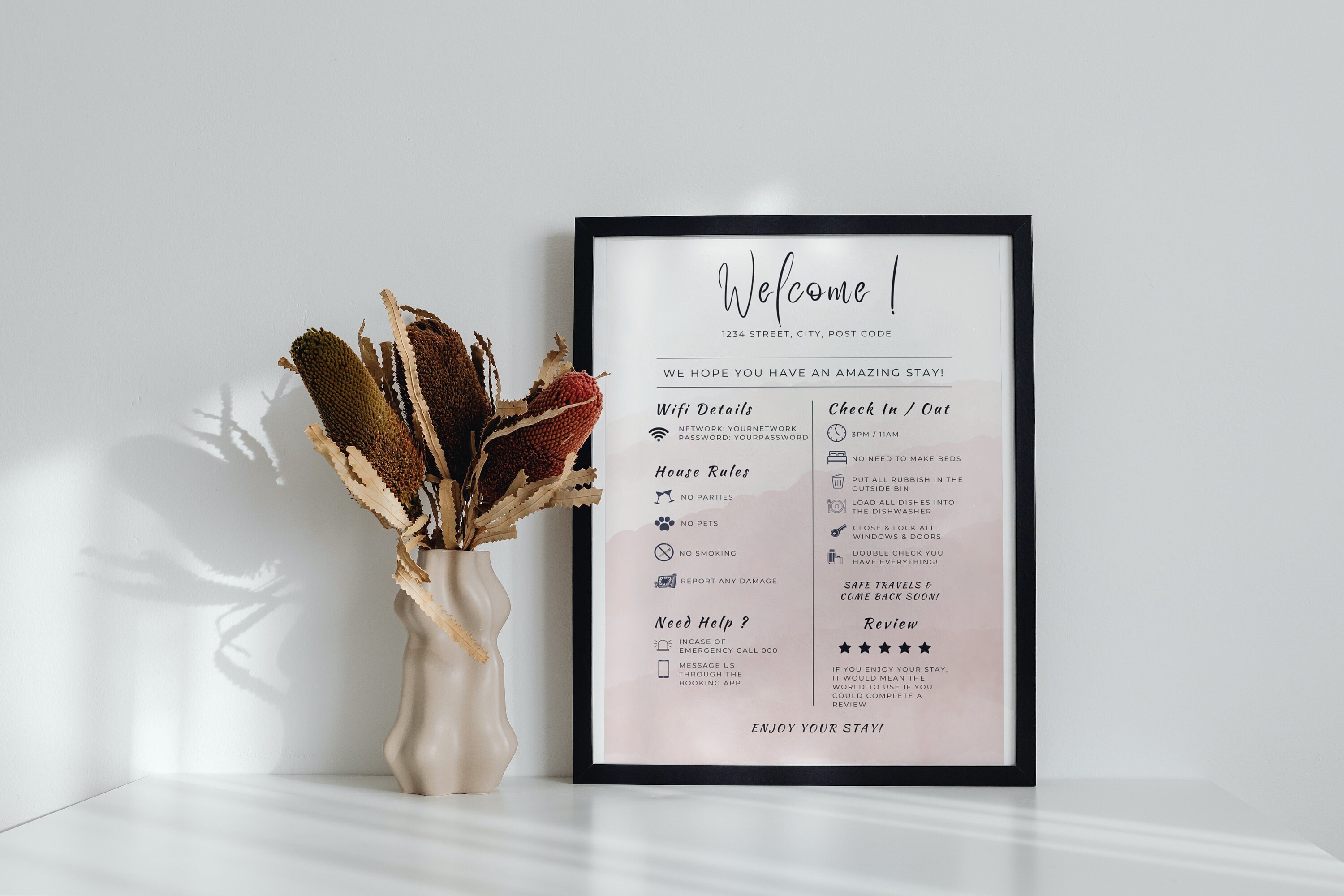 Welcome Sign for Airbnb Hosts, Vacation Rental Printable, Guest Arrival ...