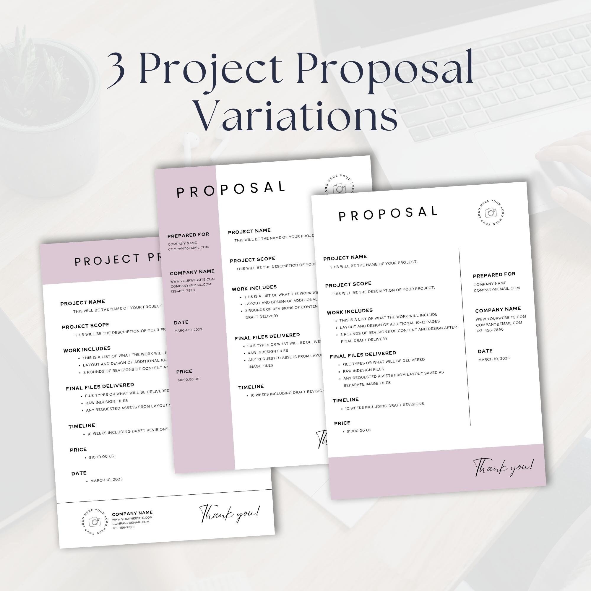 Pink Minimal Proposal Template, Professional Simple Work Bid, Client ...