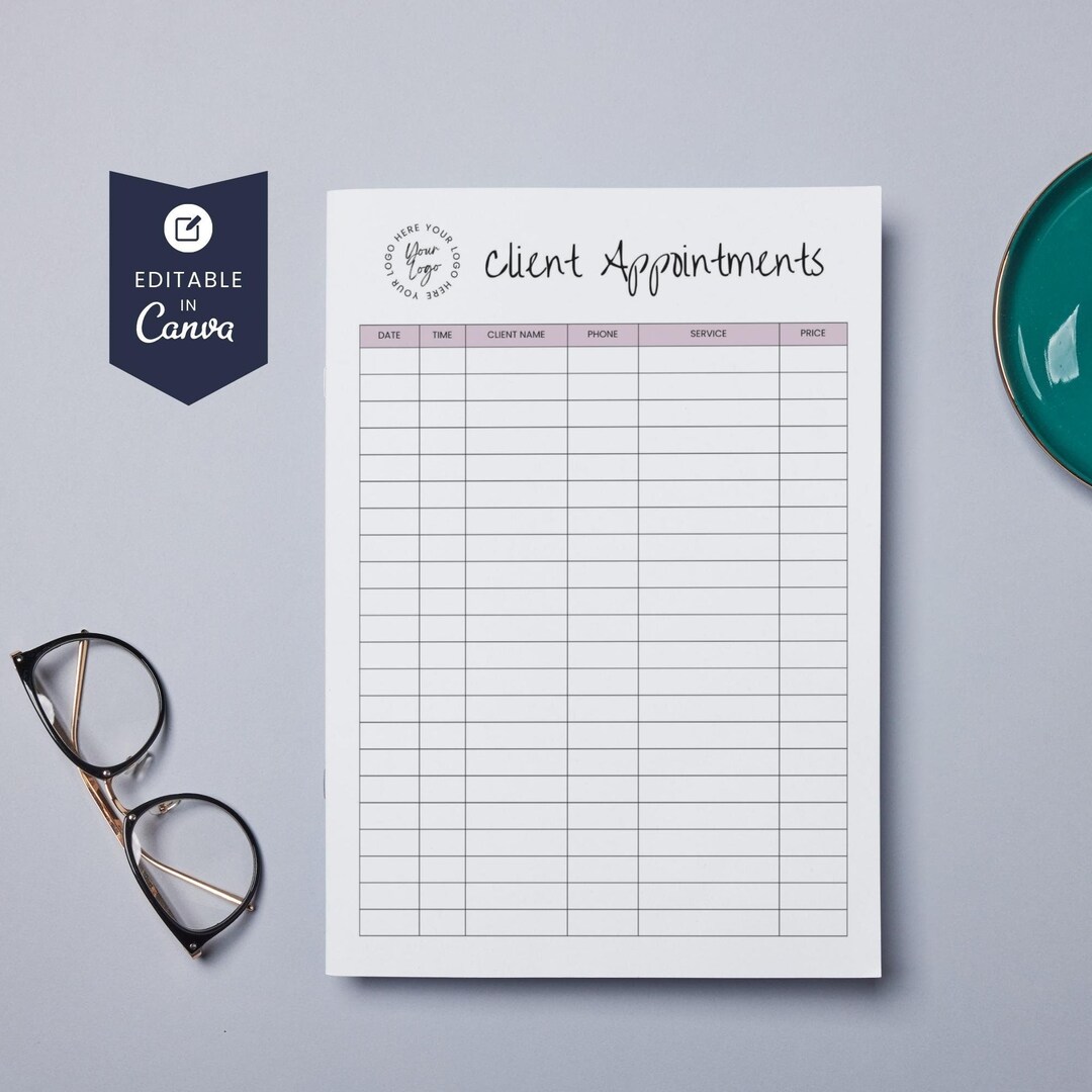 Salon Appointment Tracker Client Service Record Sheet - Etsy