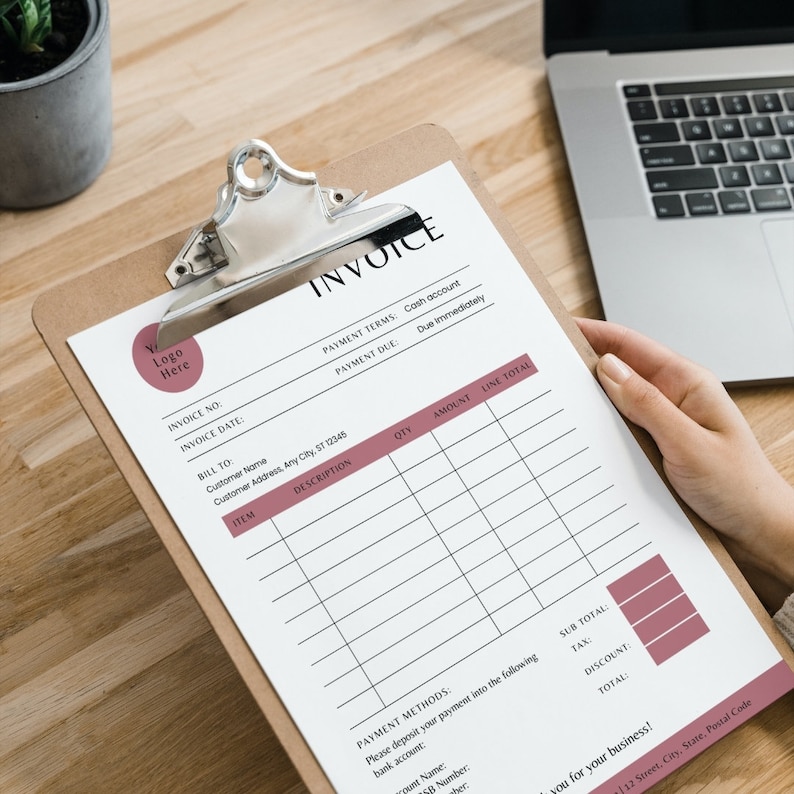 Plantilla de factura editable, formulario de pedido personalizado para ...