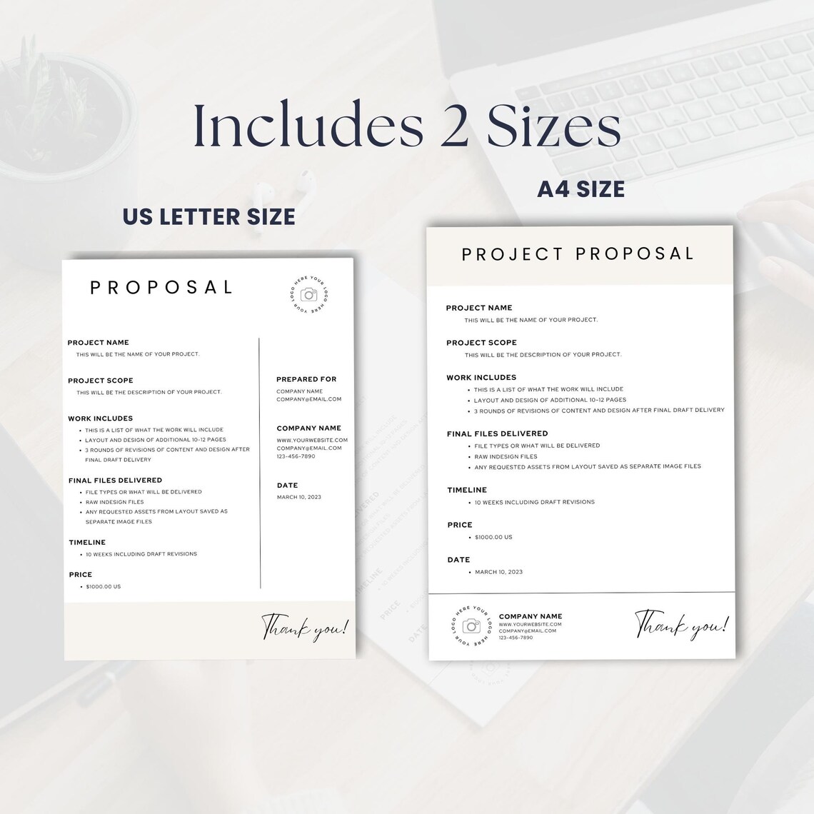 Project Plan Proposal Template Neutral, Creative Project Quote, Elegant ...