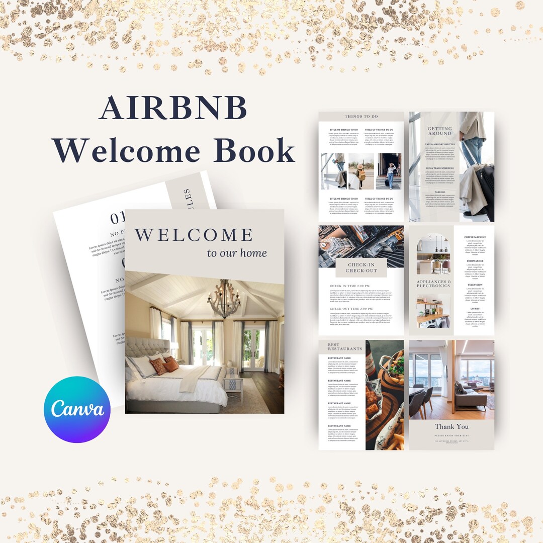 Airbnb Welcome Book Canvas | House Host Manual | Visitor Guide ...