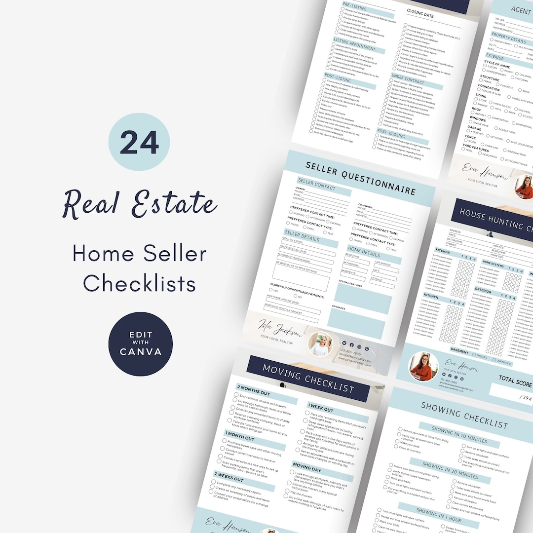 Home Selling Process Checklist, Real Estate Template, Canva Realtor ...