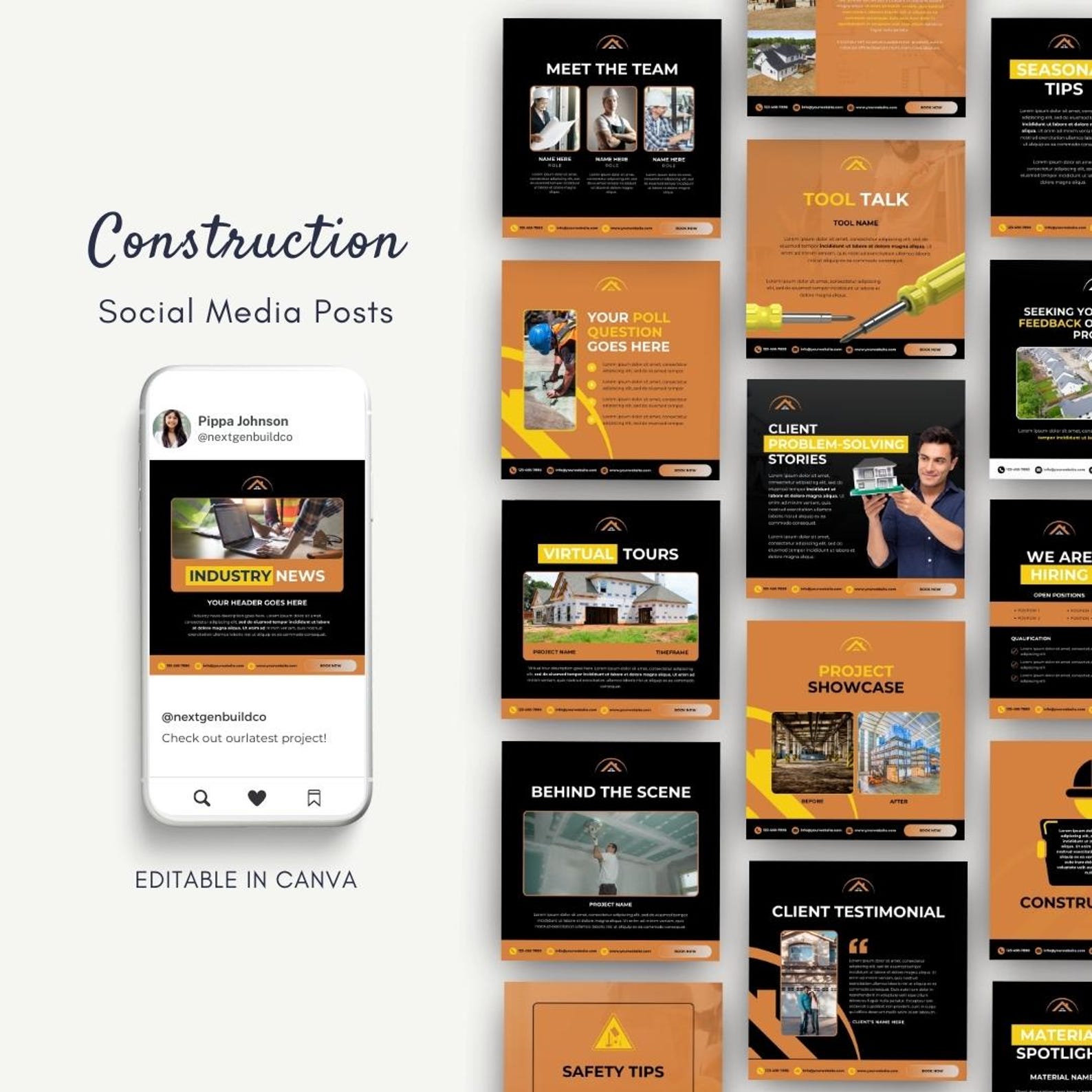 Construction Social Media Posts, Construction Instagram Posts, Construction Social Media Ideas ...