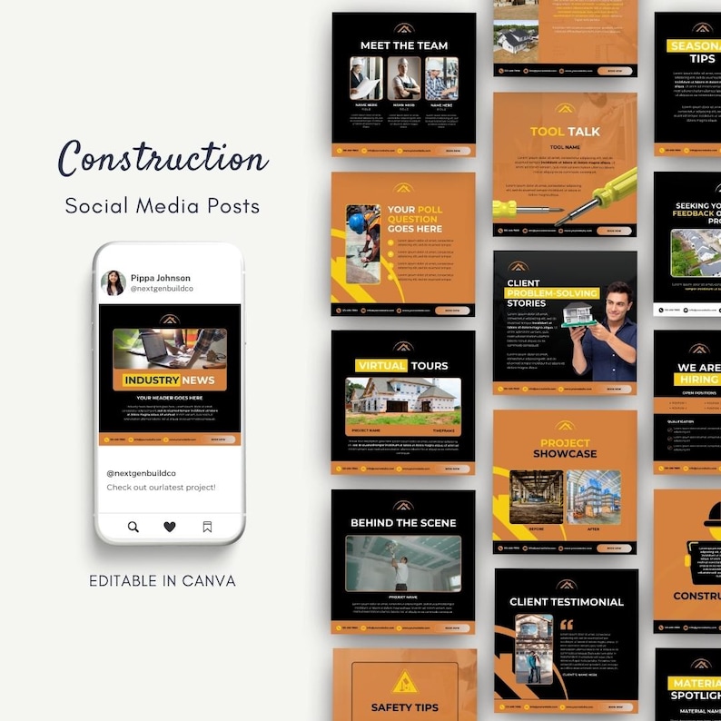 Construction Social Media Posts, Construction Instagram Posts, Construction Social Media Ideas ...