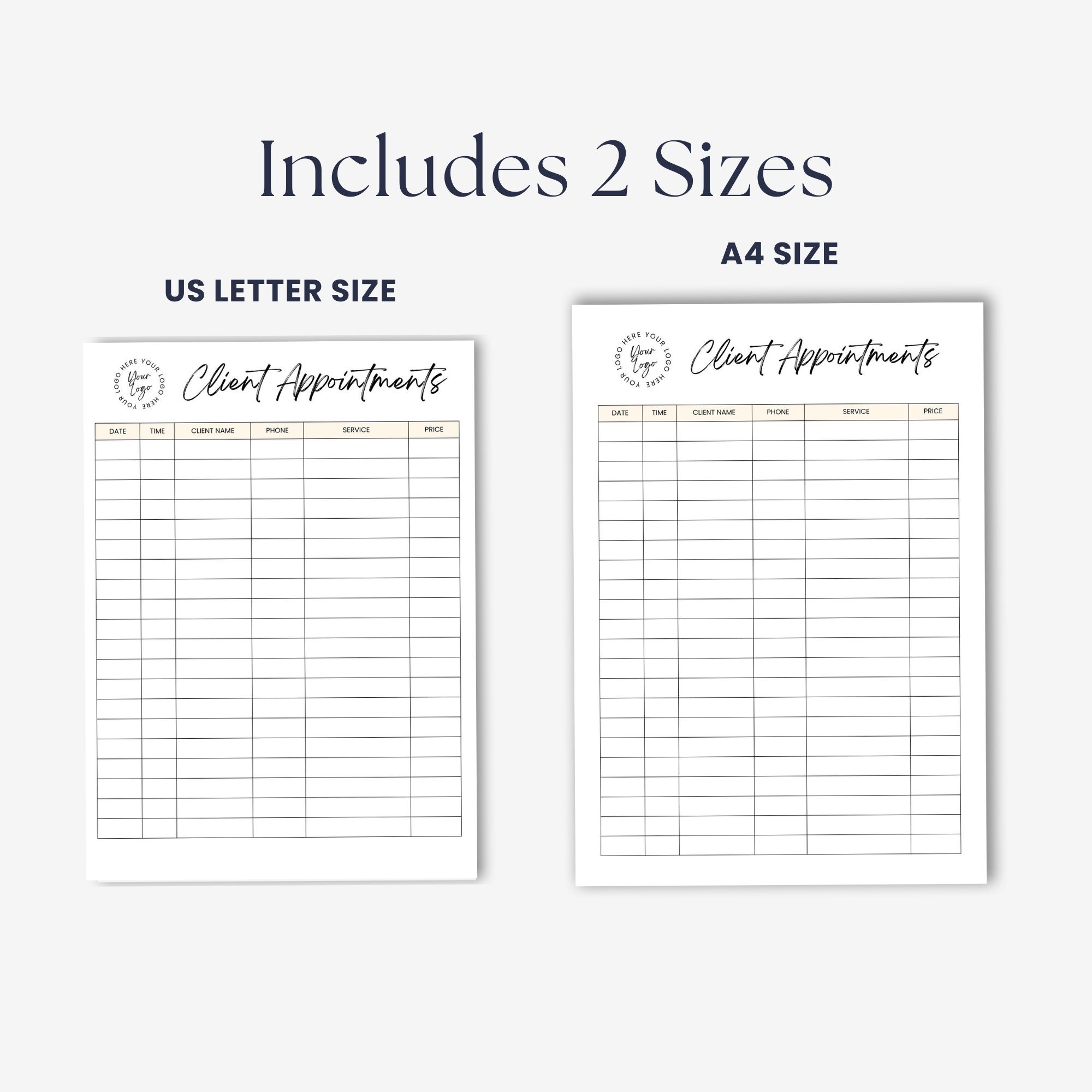 Salon Client Appointment Tracker | Service Record Sheet | Printable ...