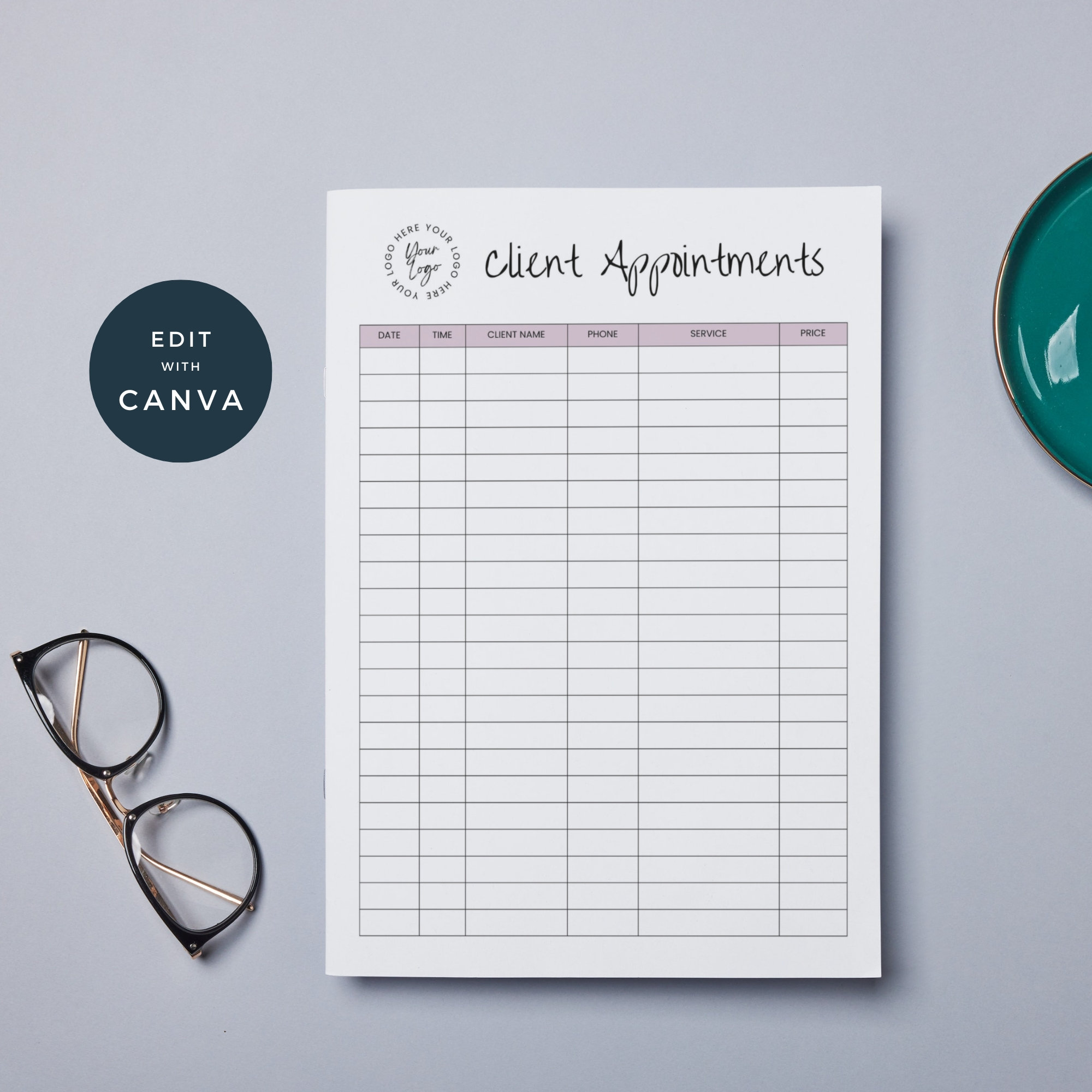 Salon Appointment Tracker | Client Service Record Sheet | Printable ...
