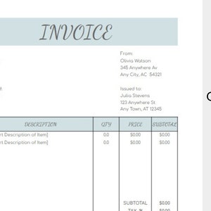 Simple Invoice Template Google | Editable Sales Document | Receipt ...