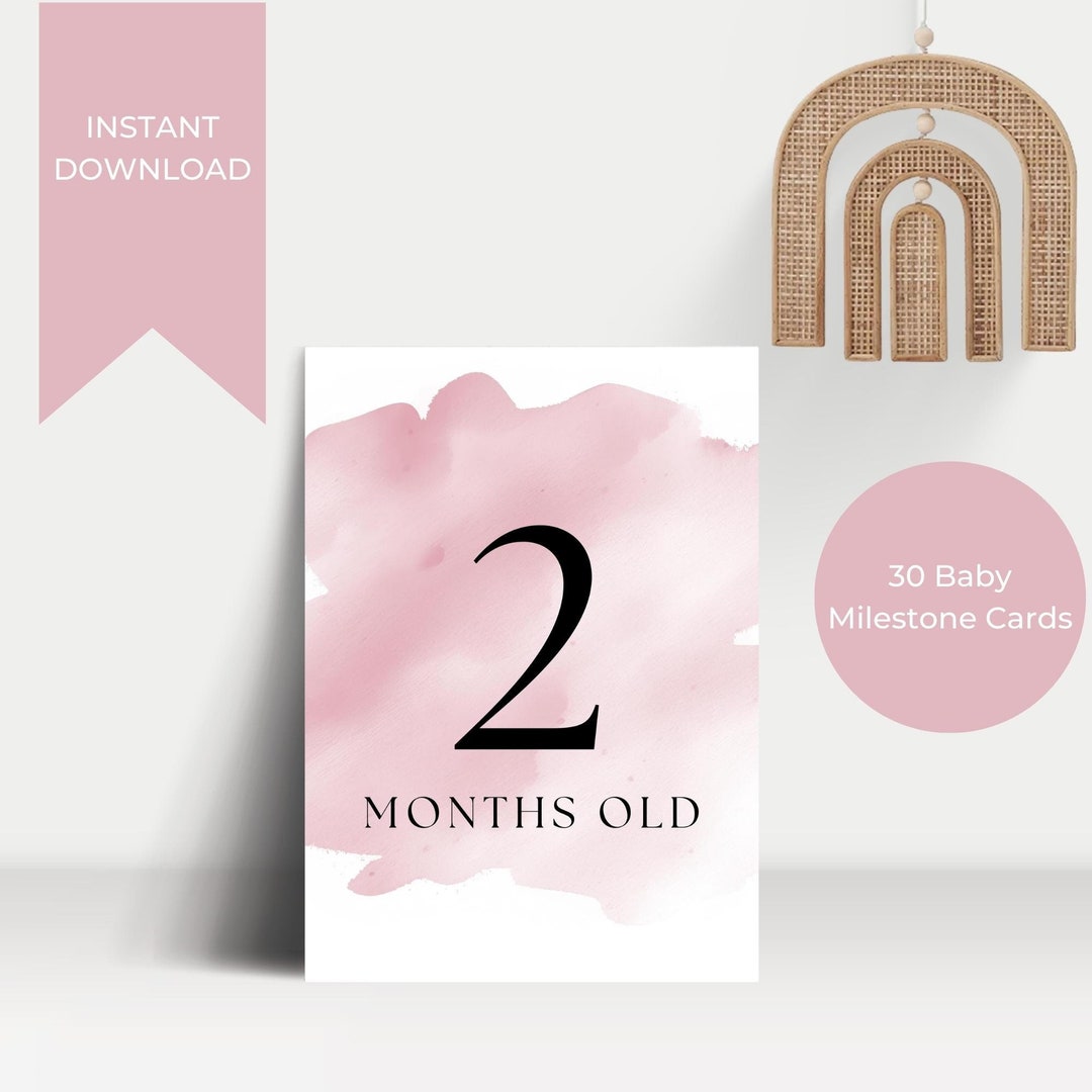 Baby Milestone Cards Printable Baby Milestone Card Baby Girl Milestone ...