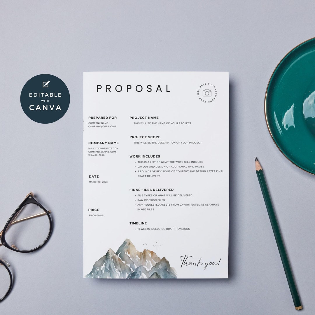Project Plan Proposal Template | Creative Project Quote | Elegant Work ...