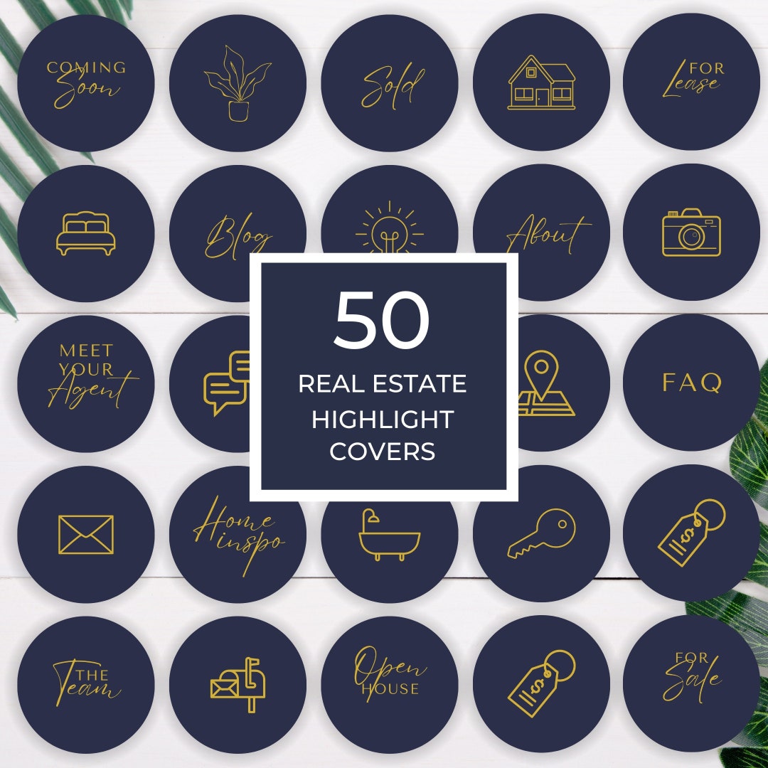 50 Realtor Instagram Highlight Covers Social Media Icons - Etsy